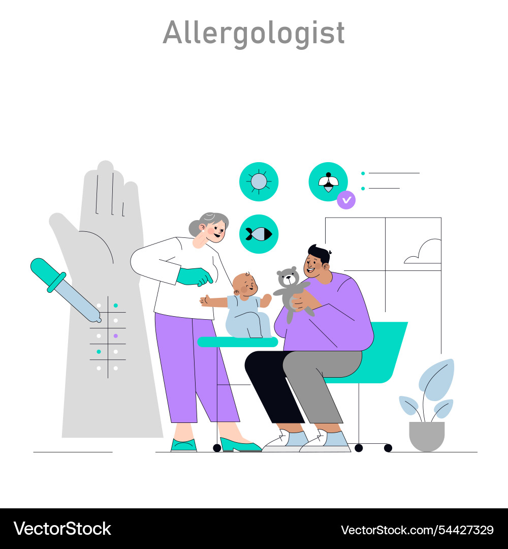 Medical visits for inclusive children flat Vector Image