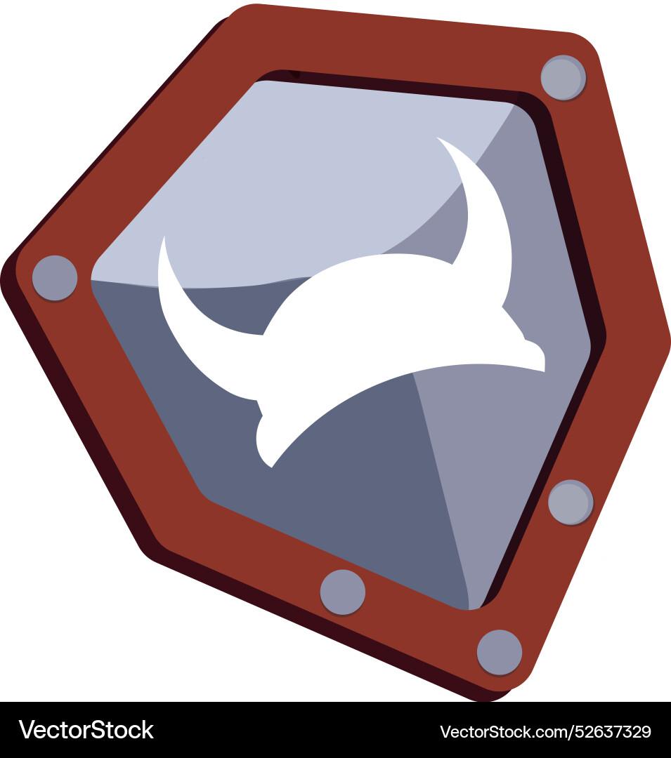 Medieval viking shield icon Royalty Free Vector Image