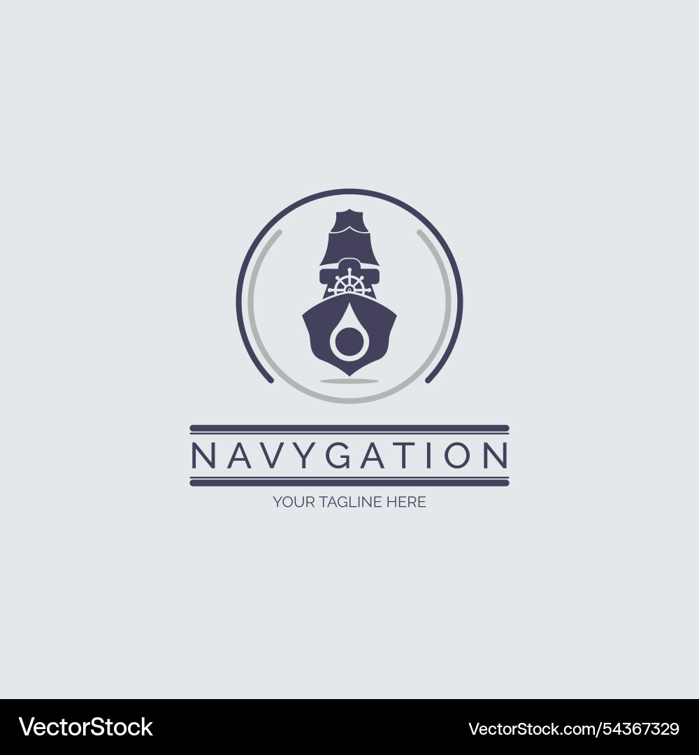 Navigation ship pin point logo design template Vector Image