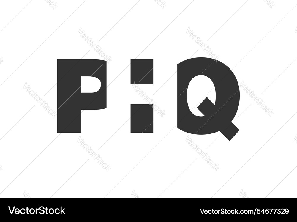Phq logo design initial letter p h q bold font Vector Image
