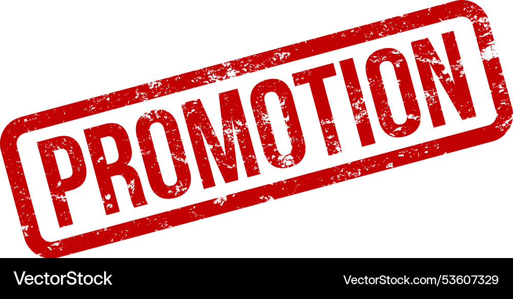 Promotion red rubber stamp imprint Royalty Free Vector Image