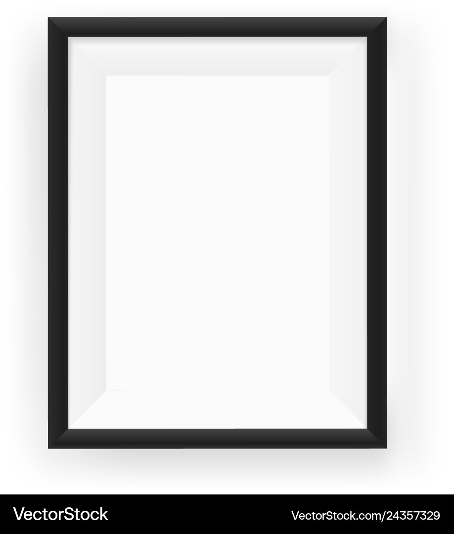 Realistic empty black picture frame on a wall Vector Image