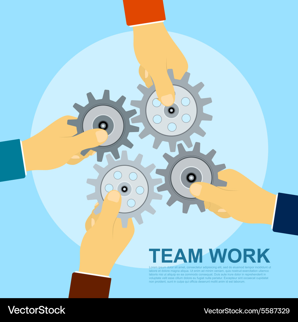 Teamwork Gears Concept Royalty Free Vector Image