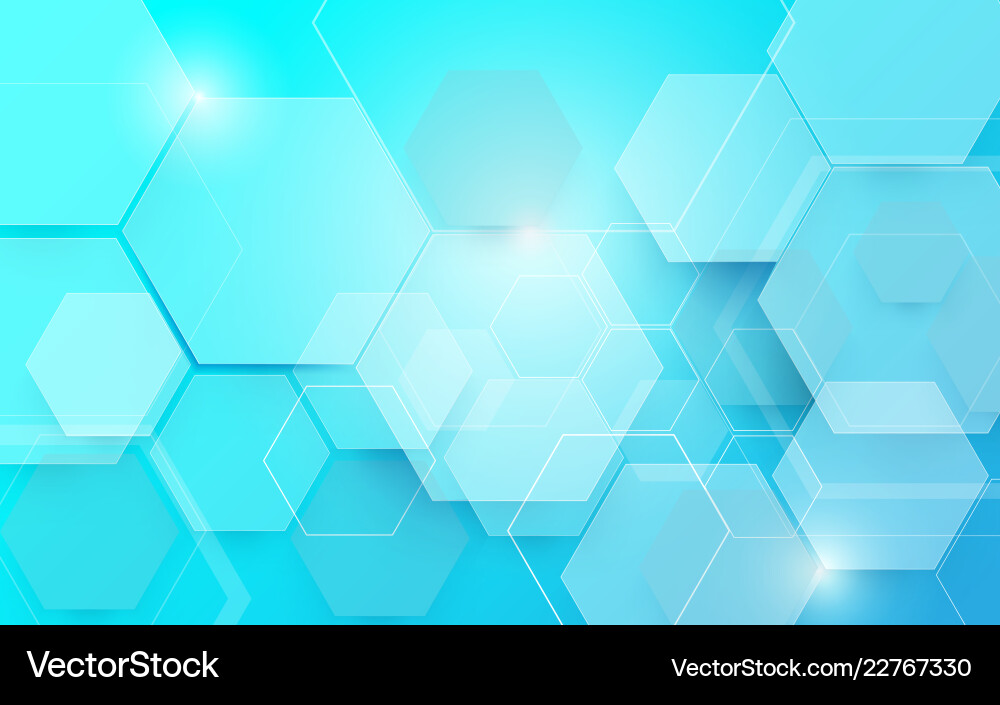 Abstract blue technology digital hi tech hexagons Vector Image