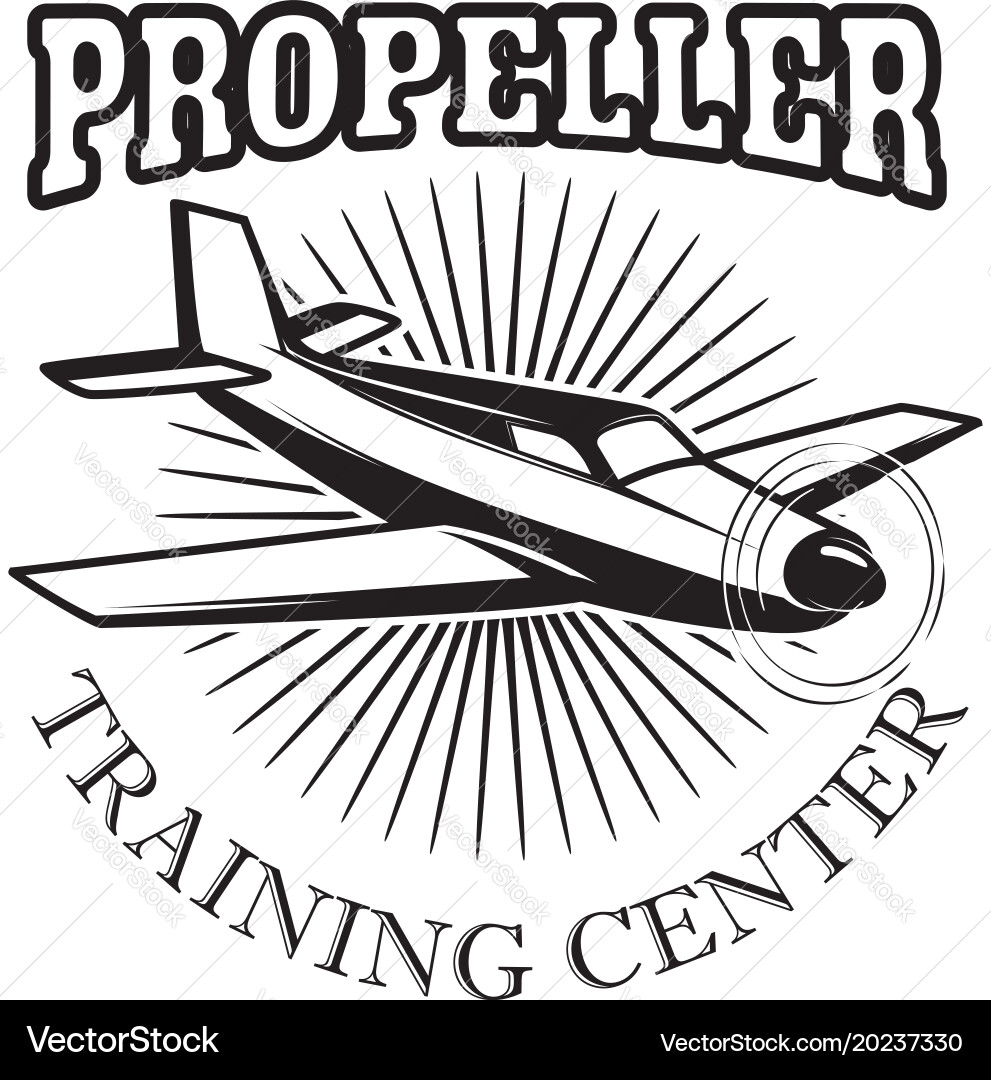 Aviation training center emblem template Vector Image