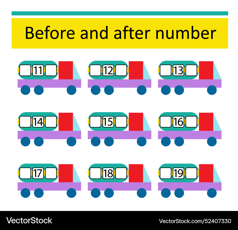 Before and After Number Recognition Royalty Free Vector