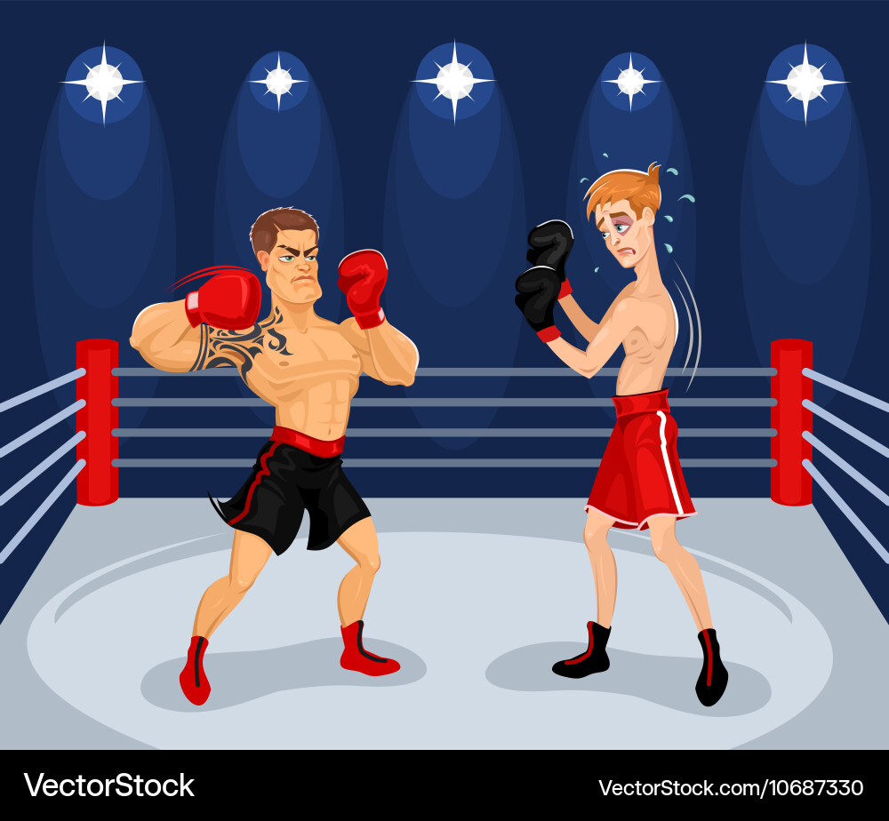 Boxers in the ring Royalty Free Vector Image - VectorStock