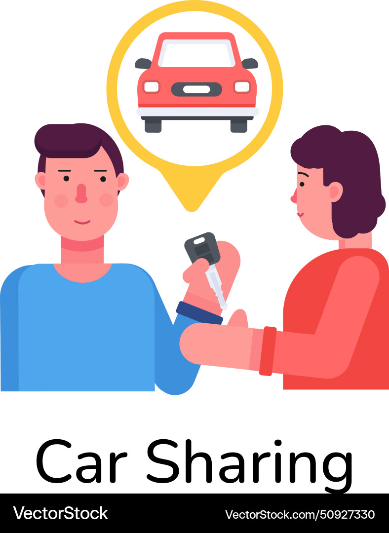 Car sharing Royalty Free Vector Image - VectorStock