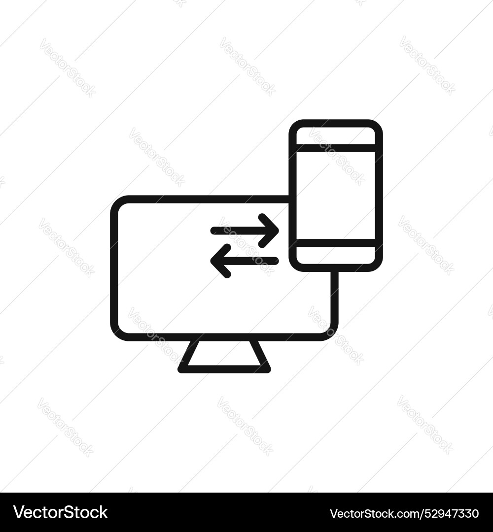 Data transfer pc to mobile icon symbol on white Vector Image