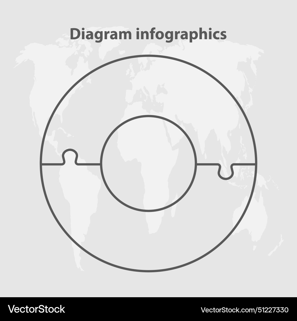 Diagram infographic for 2 steps circle puzzle Vector Image