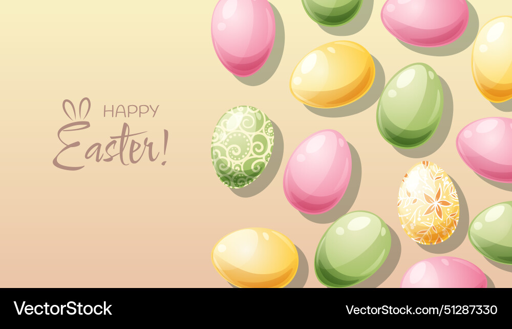 Easter poster and banner template Royalty Free Vector Image