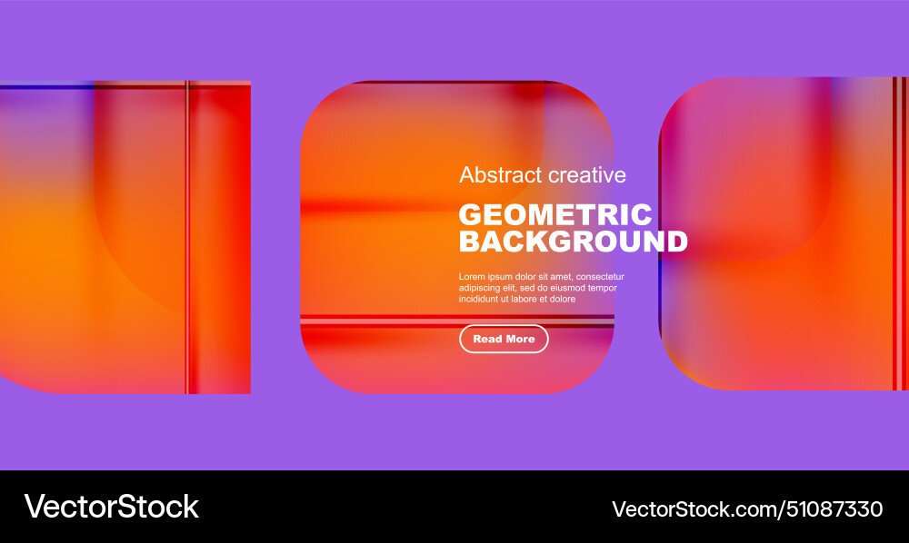 Geometric background in purple with liquid orange Vector Image
