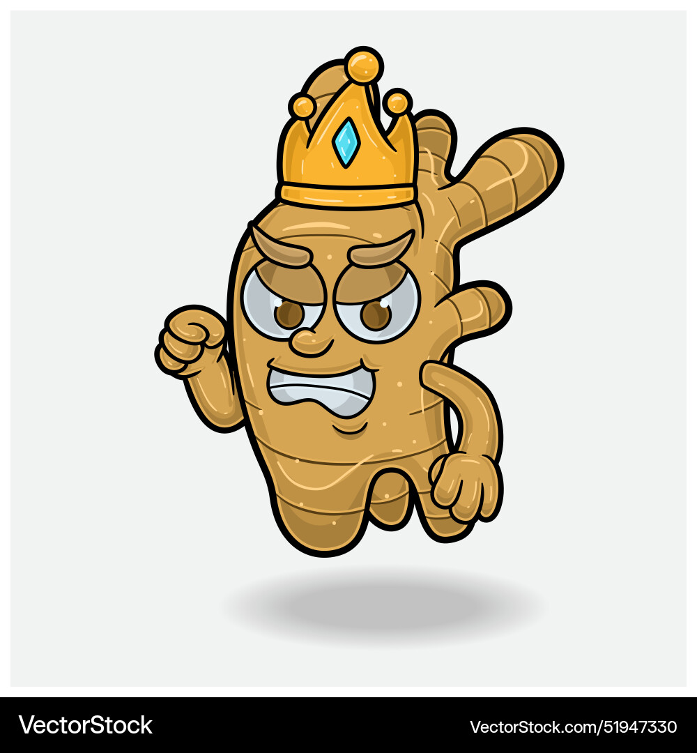 Ginger mascot cartoon with angry expression Vector Image
