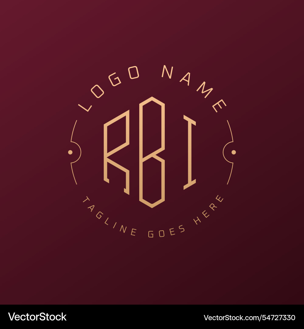 Luxury rbi logo design elegant letter Royalty Free Vector