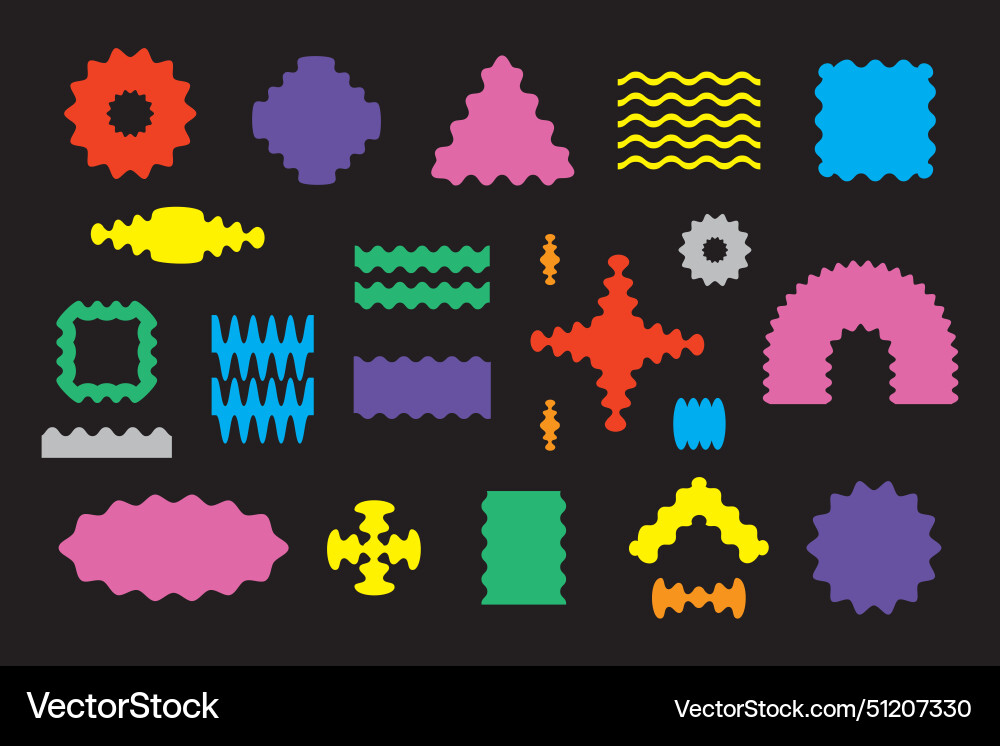 Modern abstract colorful wavy odd blank icons set Vector Image