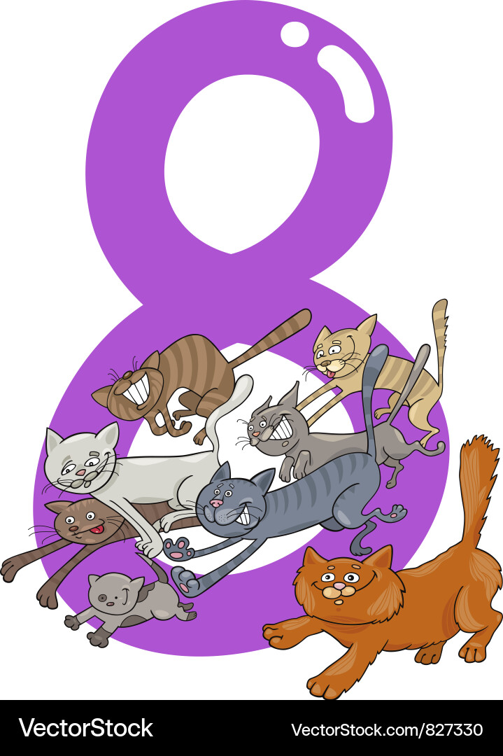 Number eight Royalty Free Vector Image - VectorStock