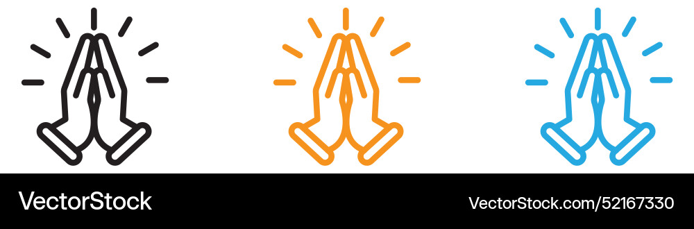 Pray icon logo set collection for web app ui Vector Image