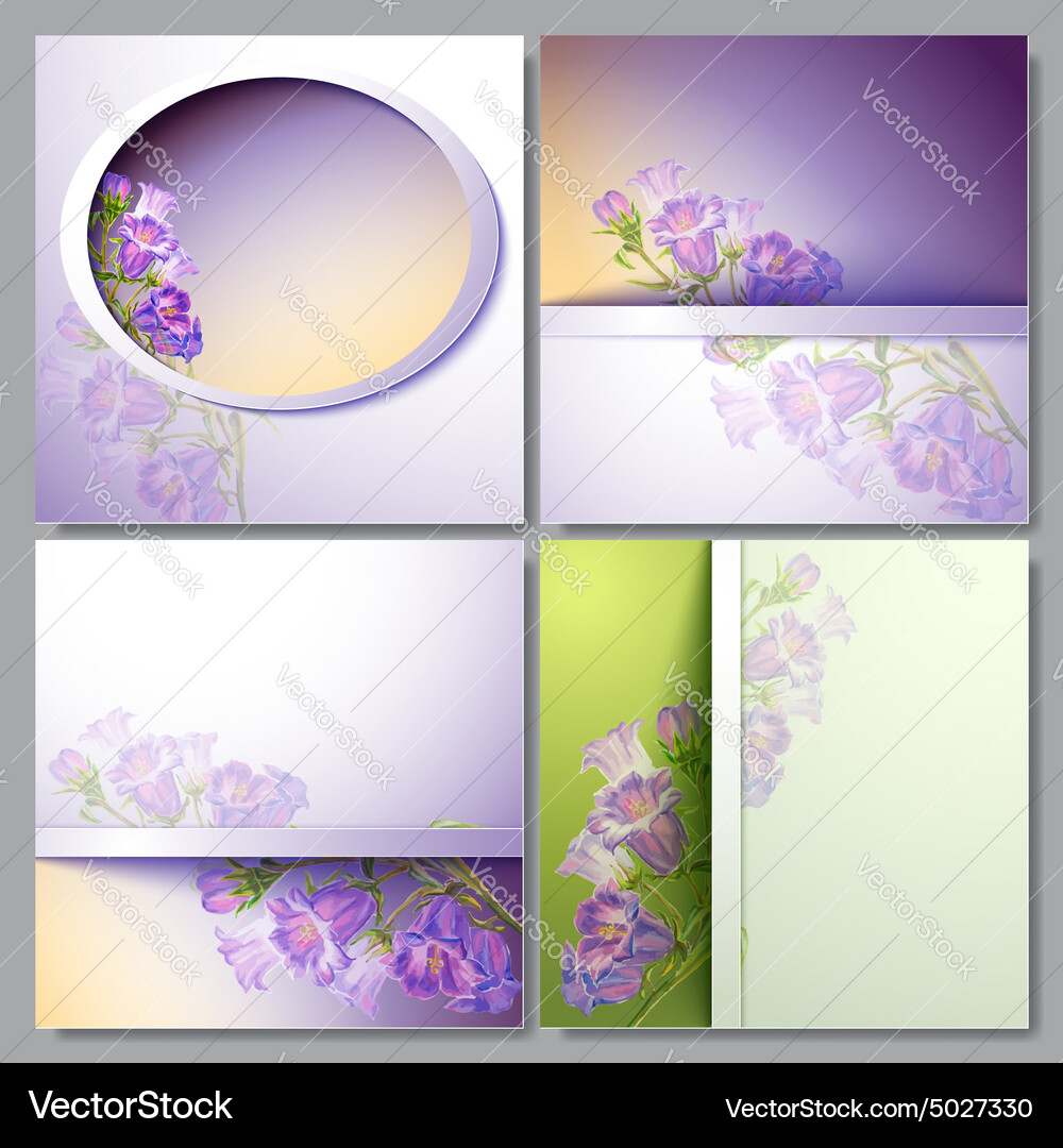 Spring flowers invitation template card Royalty Free Vector