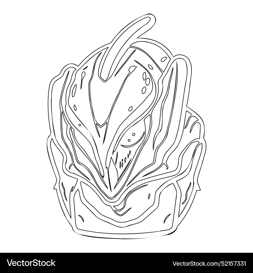 Alien outline sketch Royalty Free Vector Image