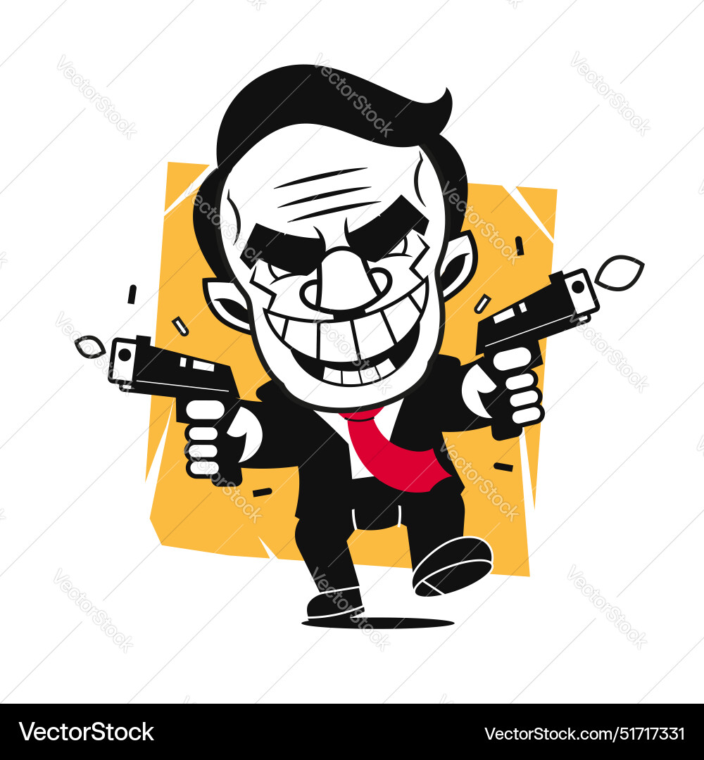 Armed terrorist point gun to hostage kidnapping Vector Image