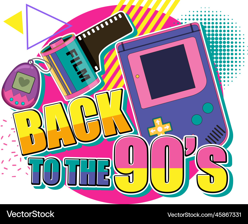 Back to the 90s banner template Royalty Free Vector Image