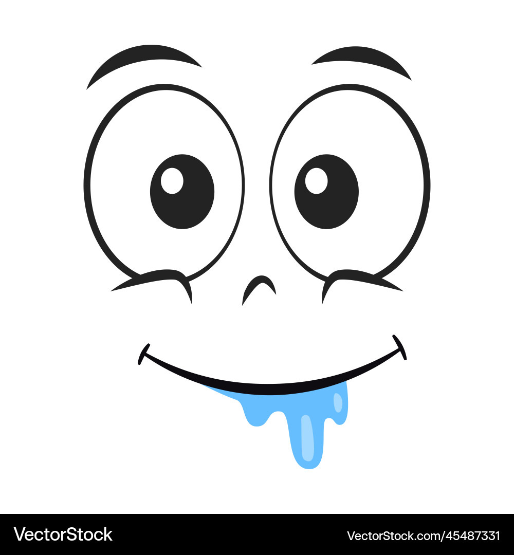 Cartoon drooling face usually shows desire Vector Image