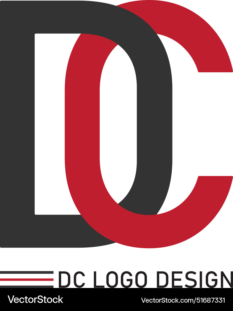 Dc logo design cd letters Royalty Free Vector Image