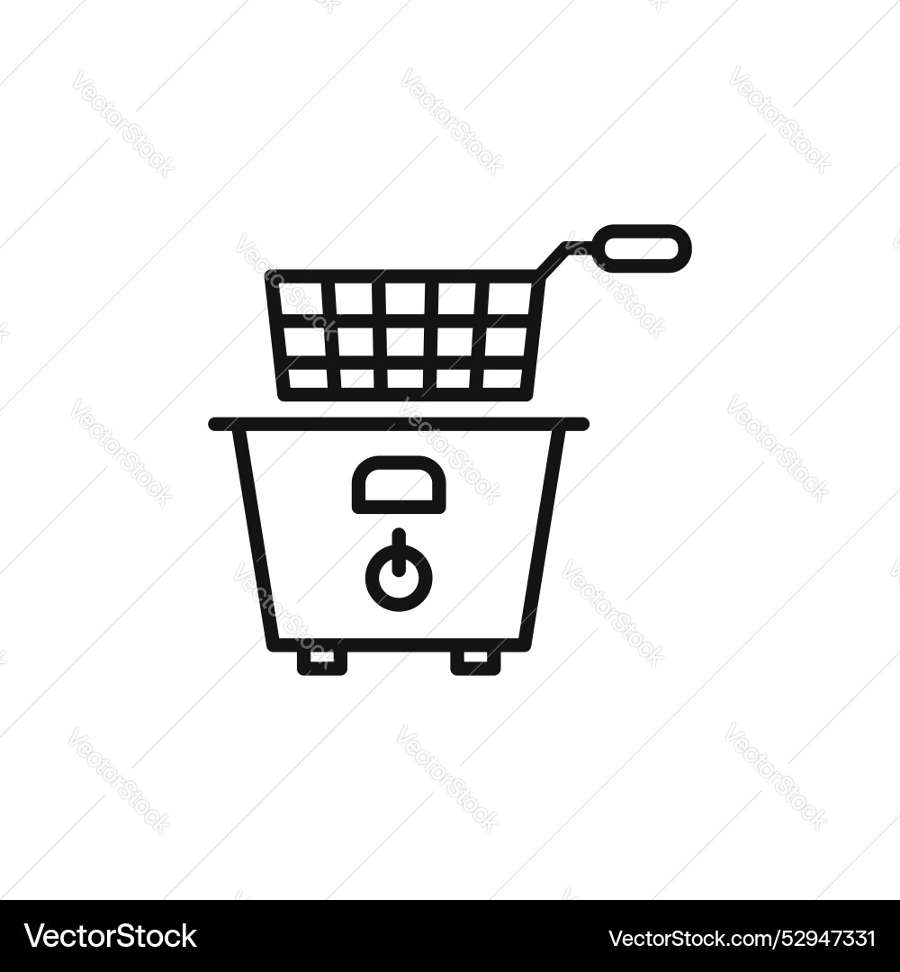Deep fryer icon symbol on white background Vector Image