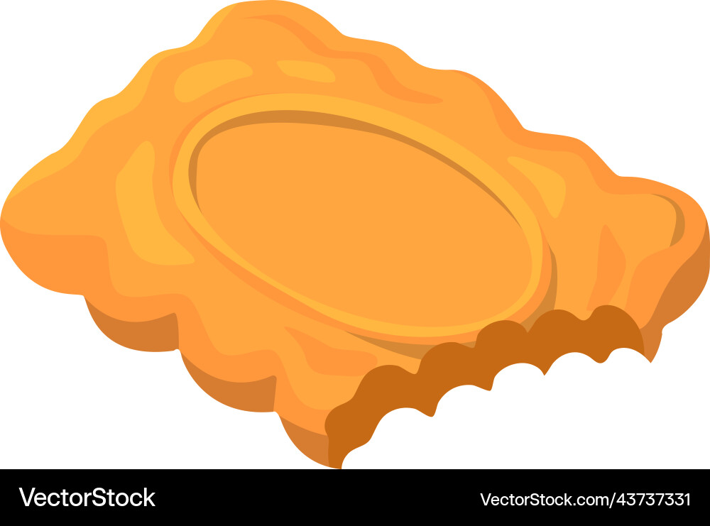 Eaten cookie cartoon square biscuit with bite Vector Image