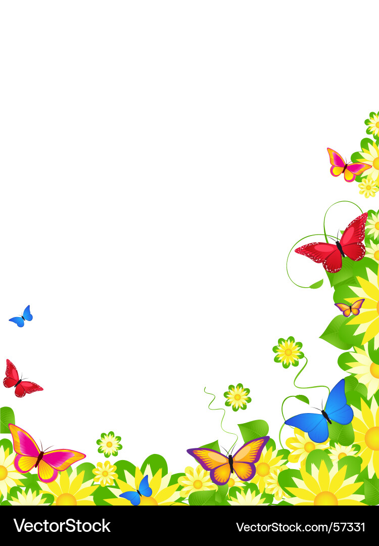 Floral butterfly border Royalty Free Vector Image