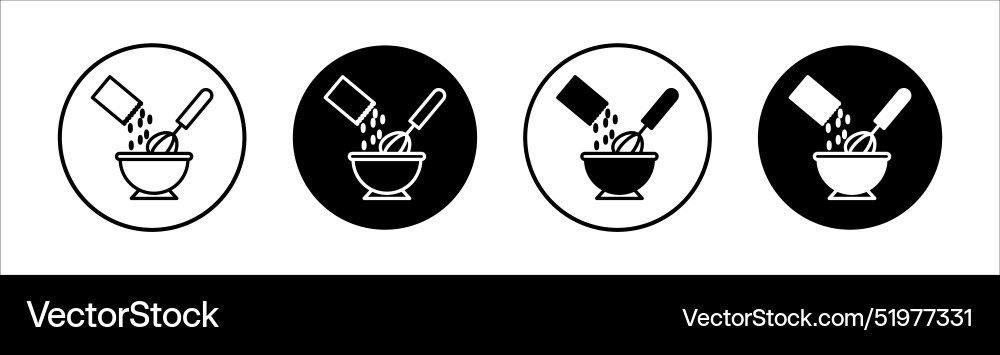 Ingredients mix flat line icon set ingredients Vector Image