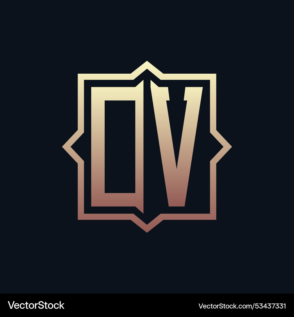 Luxury initial ov monogram logo design elegant Vector Image