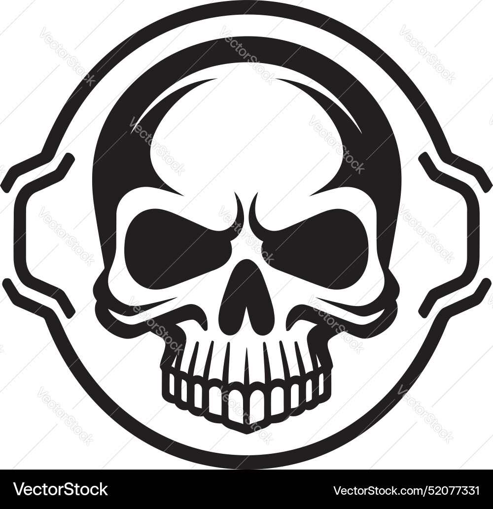 Poisonous portrait toxic skull logo design Vector Image