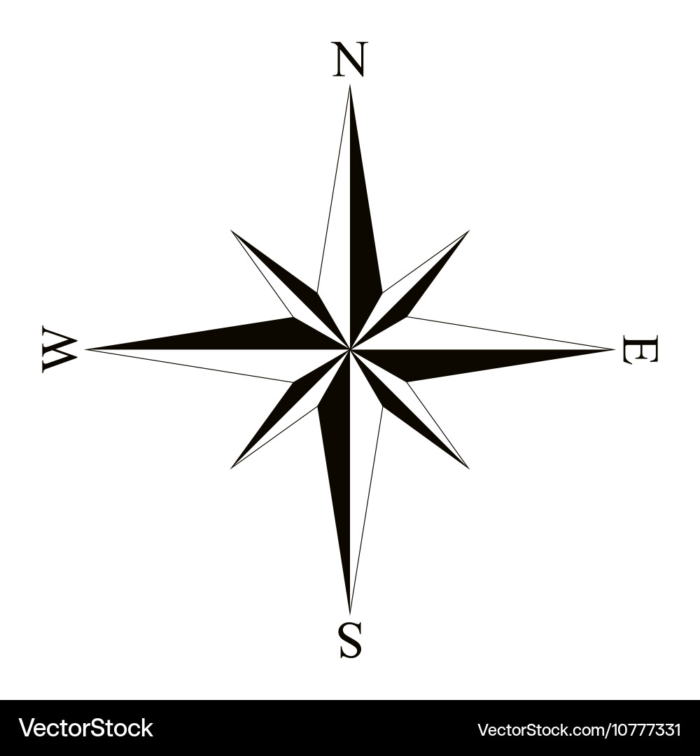 Wind rose compass Royalty Free Vector Image - VectorStock