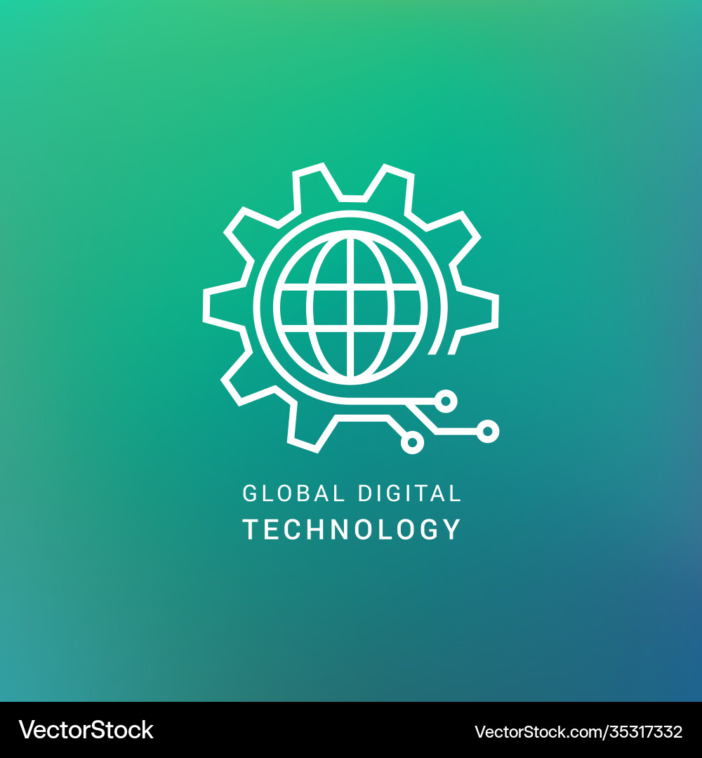 Logo technology company Royalty Free Vector Image