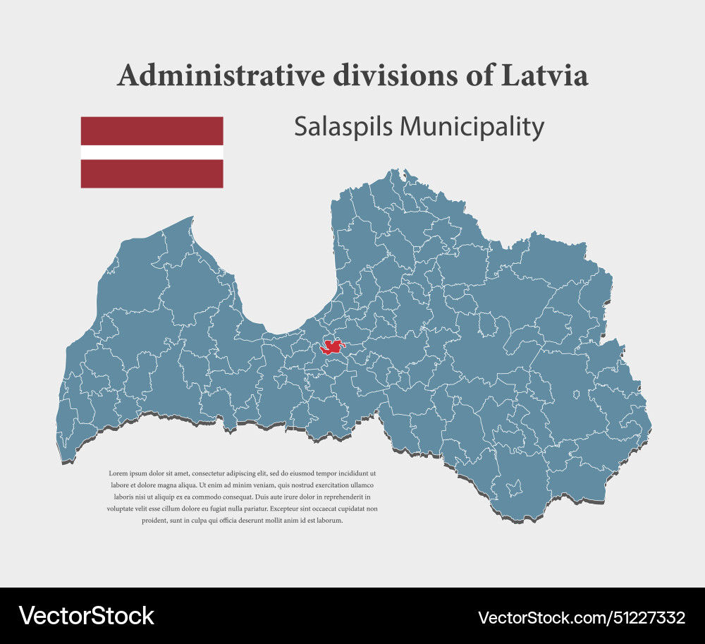Map latvia salaspils municipality Royalty Free Vector Image