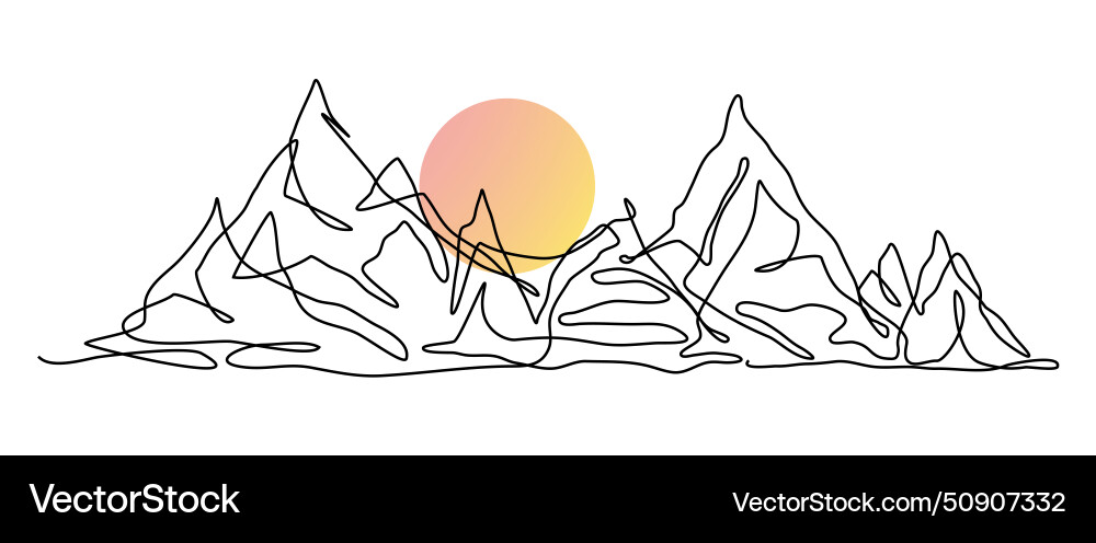 Single continuous line art Royalty Free Vector Image