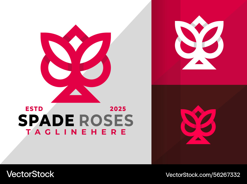 Spade rose logo icon design Royalty Free Vector Image
