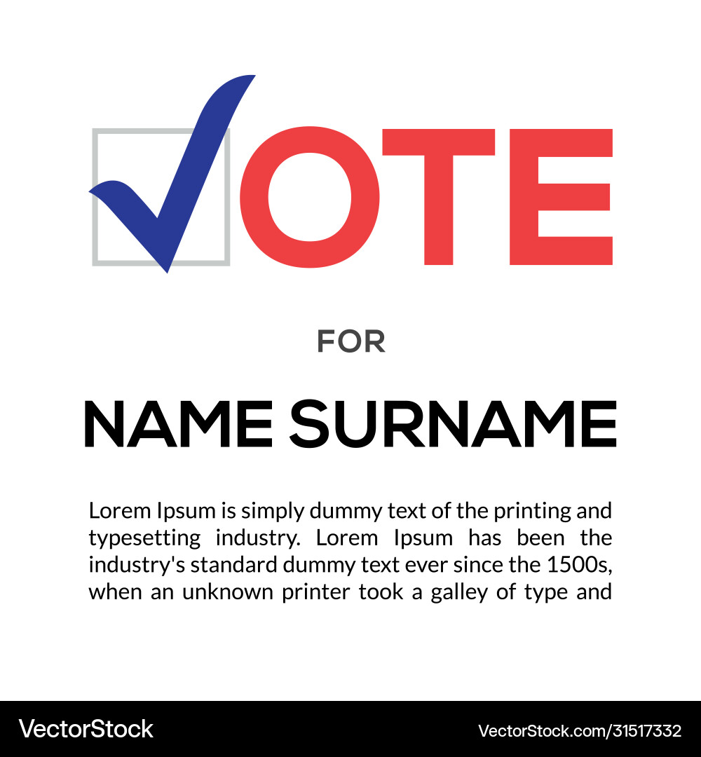 Vote icon election sign check logo Royalty Free Vector Image