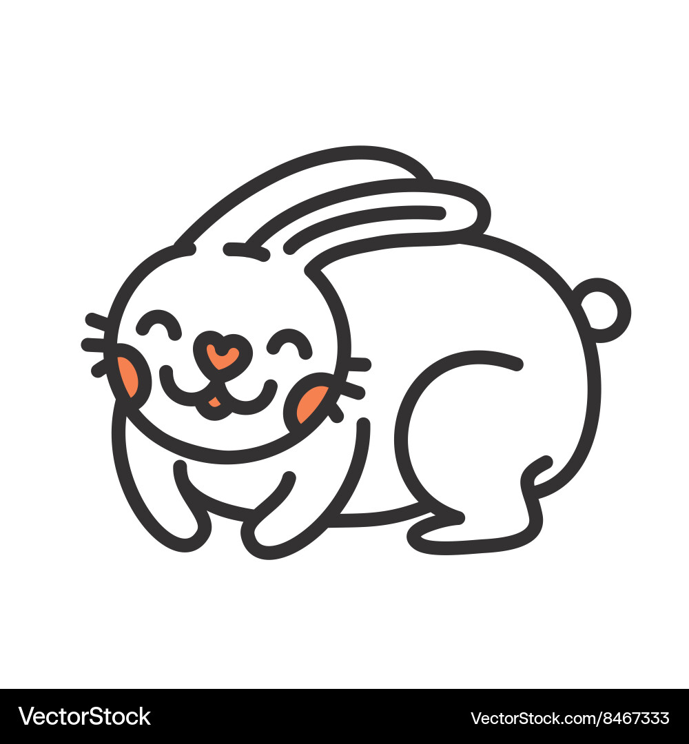 Cartoon cute rabbit isolated Royalty Free Vector Image
