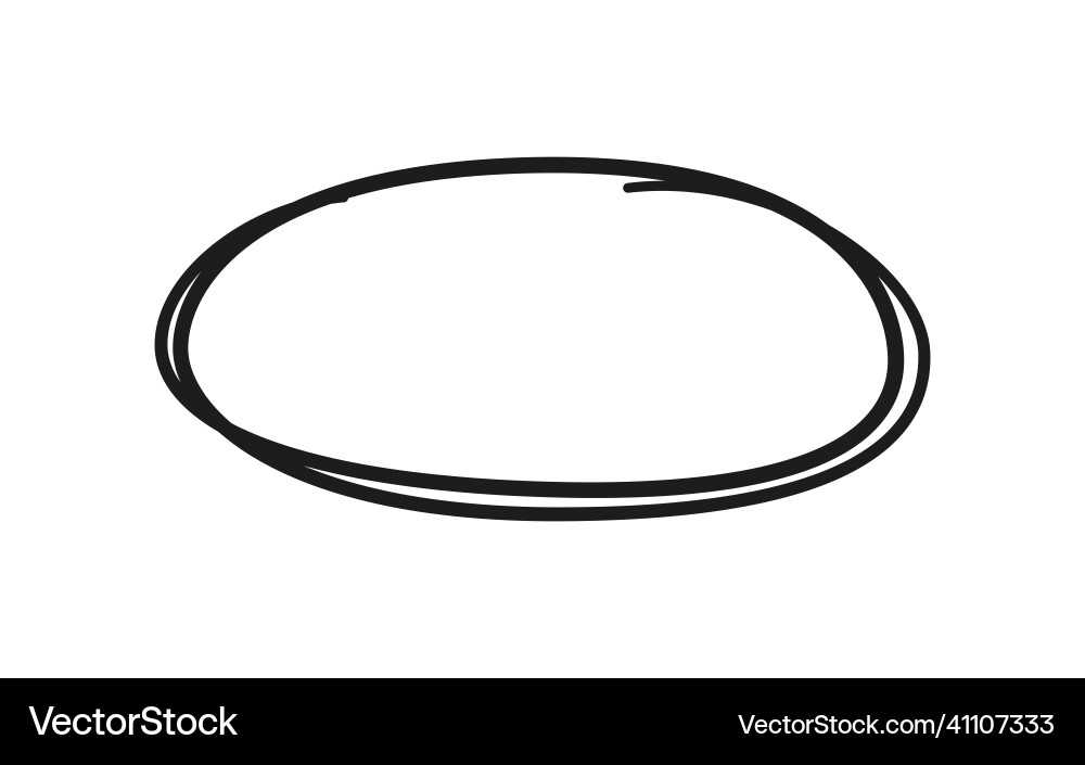 Hand drawn oval highlight circle frame ellipse Vector Image