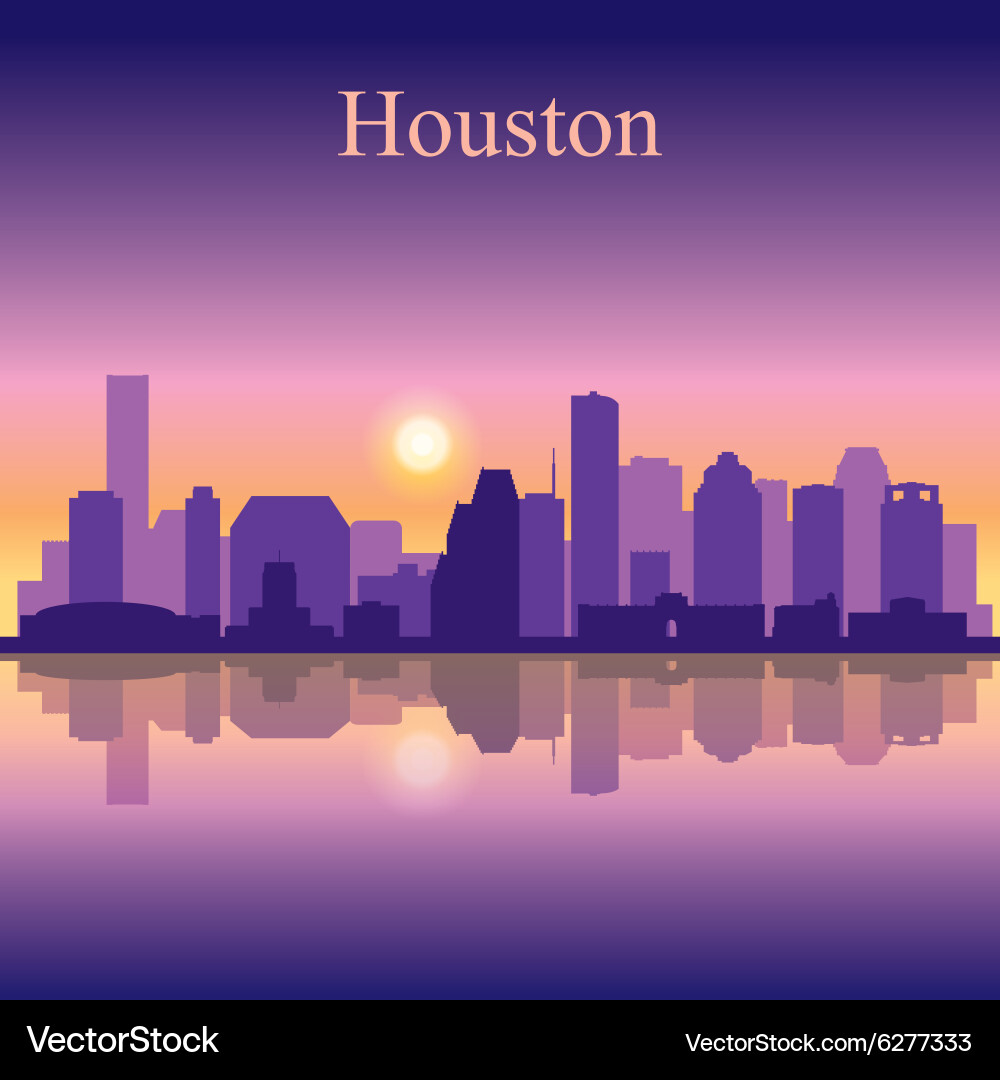 Houston city skyline silhouette background Vector Image