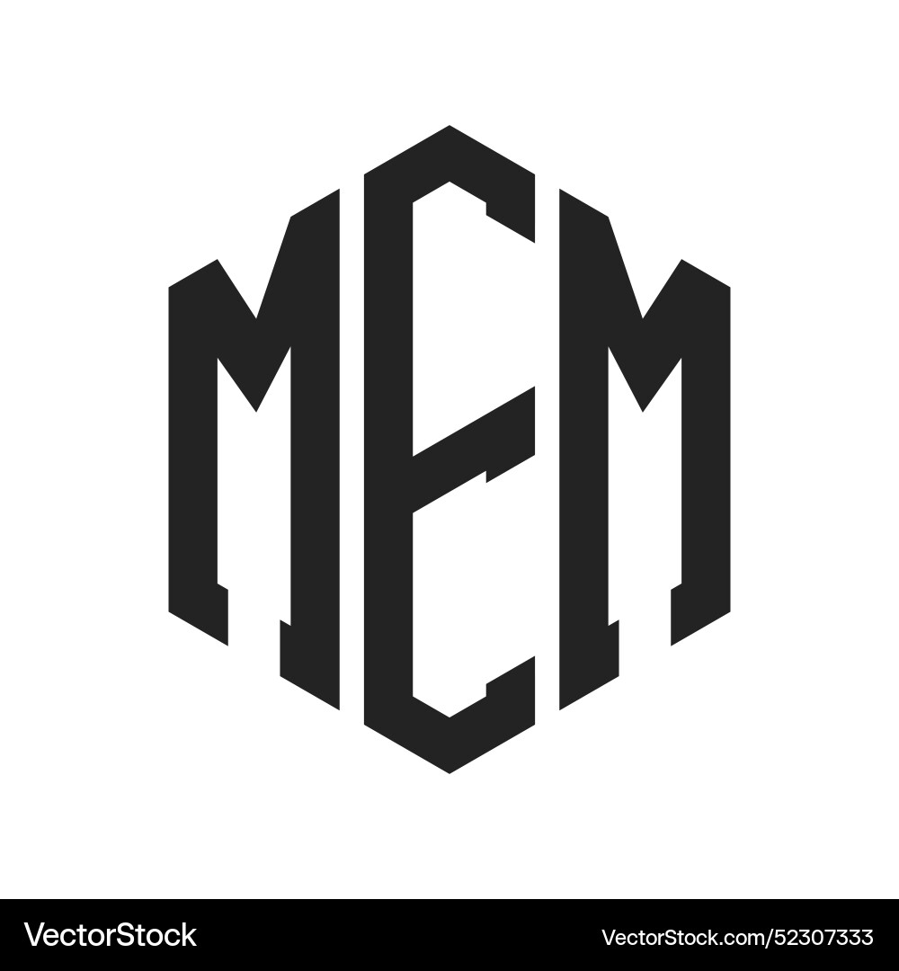 Mem logo design initial letter monogram Royalty Free Vector