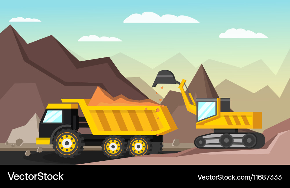 Mining industry orthogonal Royalty Free Vector Image
