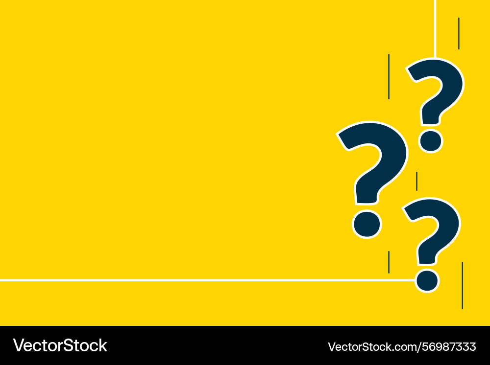 Question mark yellow background in support Vector Image