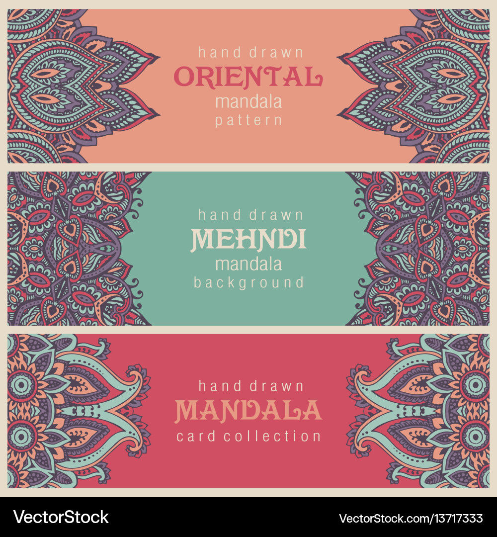 Set three horizontal cards or flyers Royalty Free Vector