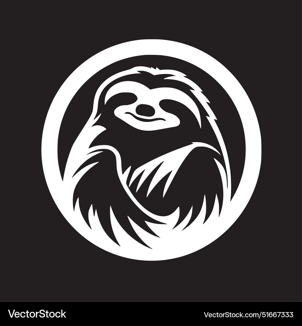 Sloth - minimalist and simple silhouette Vector Image