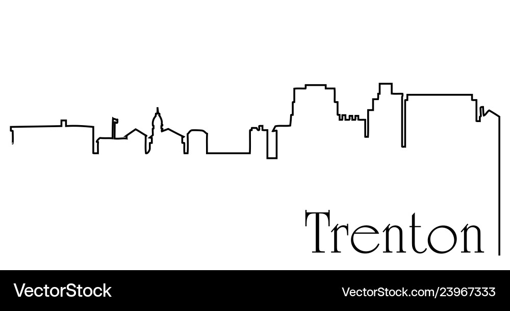 Trenton city one line drawing Royalty Free Vector Image