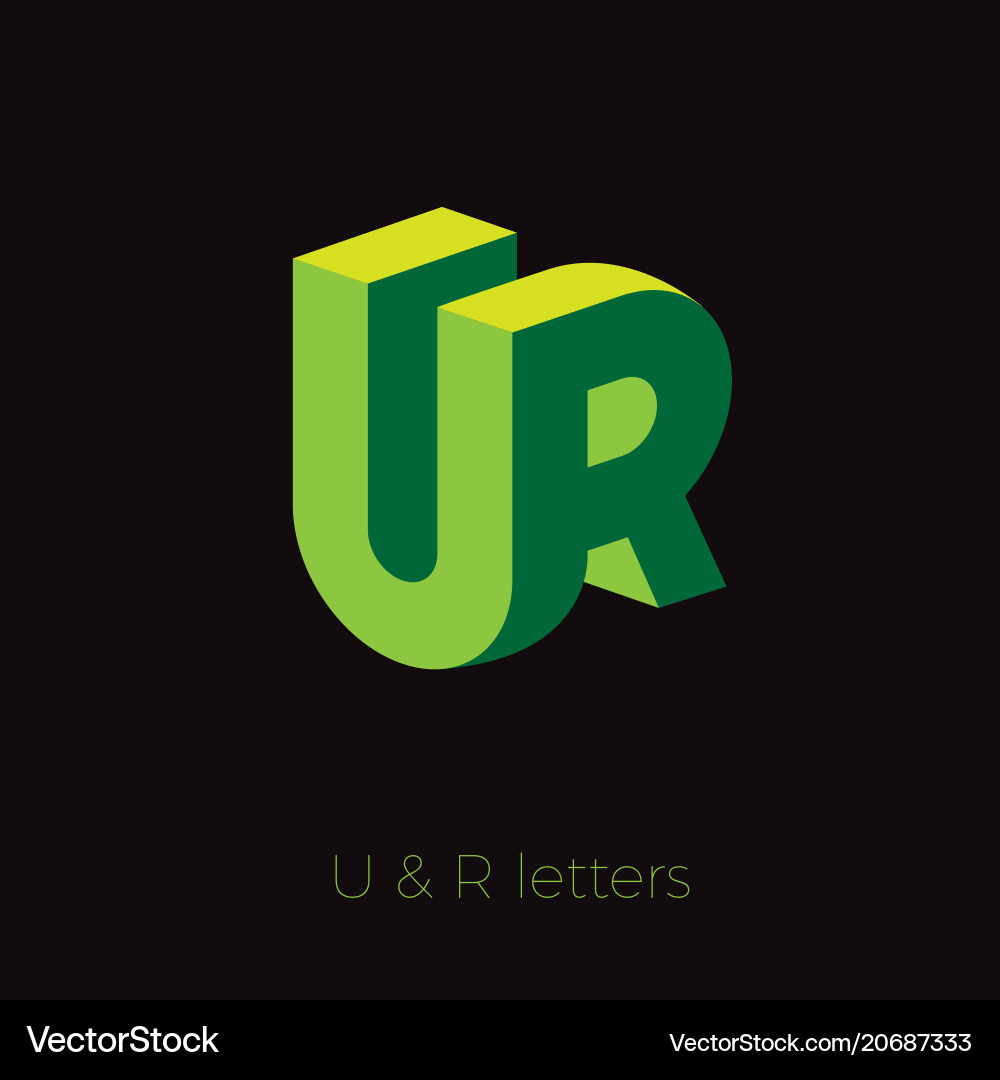 Ur logo letters green emblem Royalty Free Vector Image