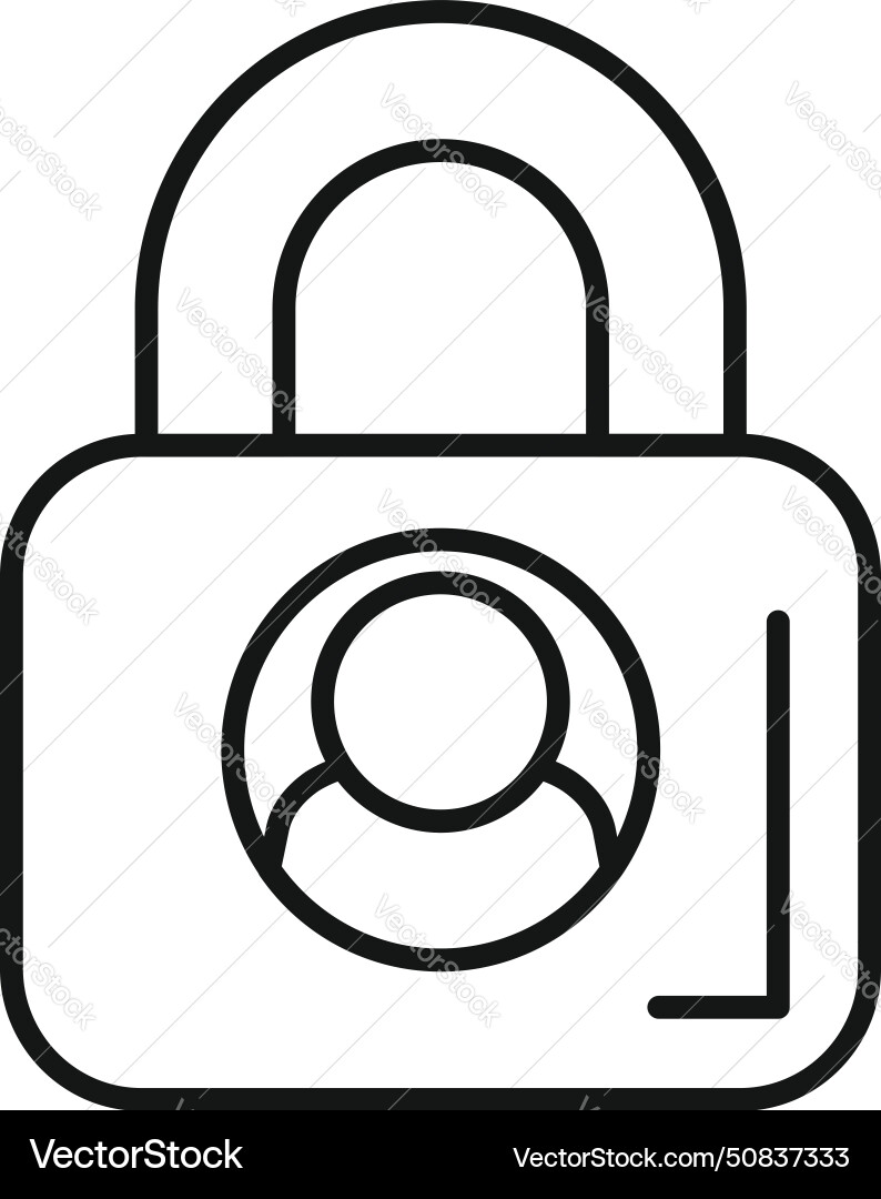 User padlock code icon outline mobile Royalty Free Vector